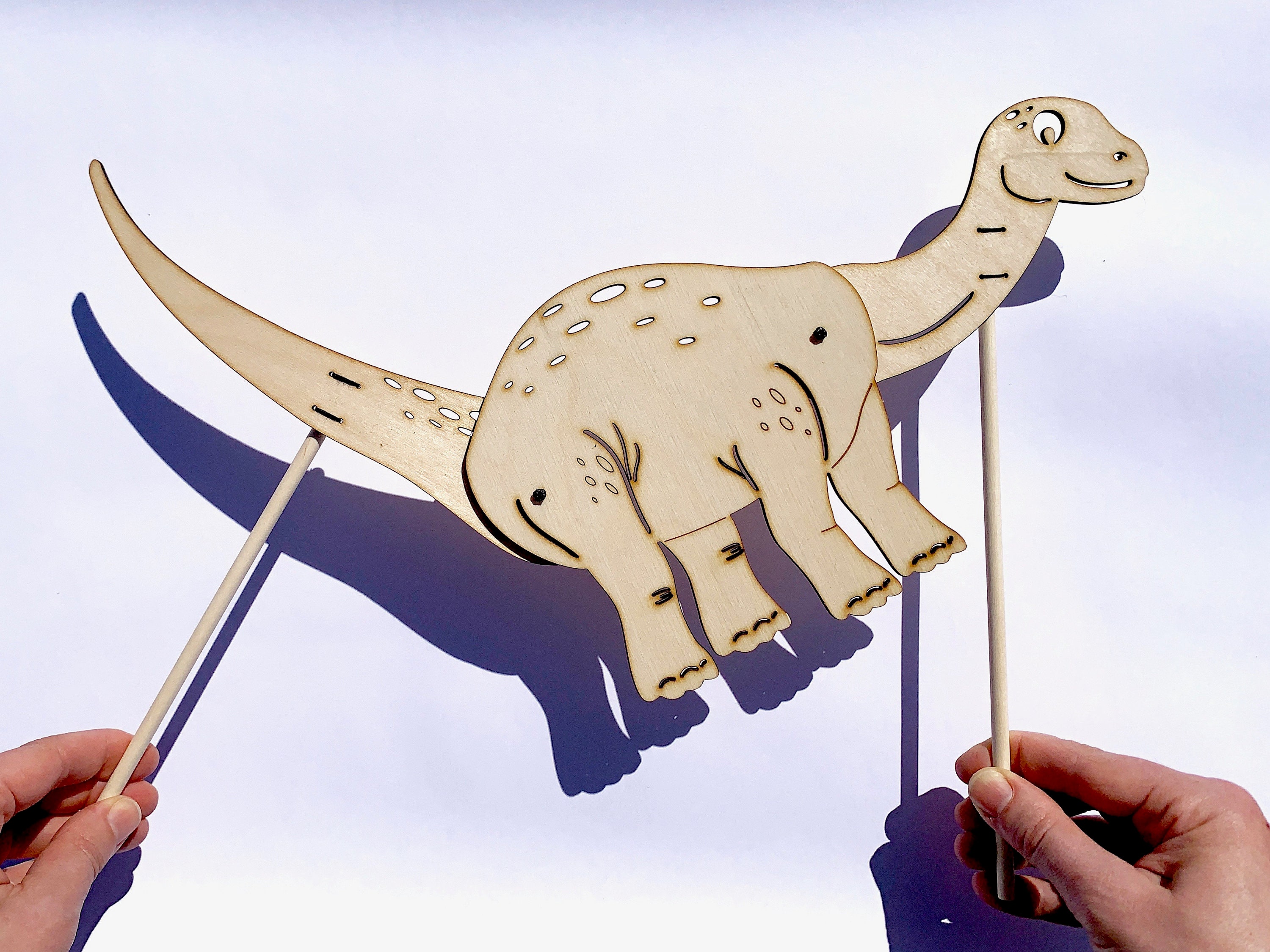 Brontosaurus Shadow Puppet, Wooden Laser Cut - Etsy