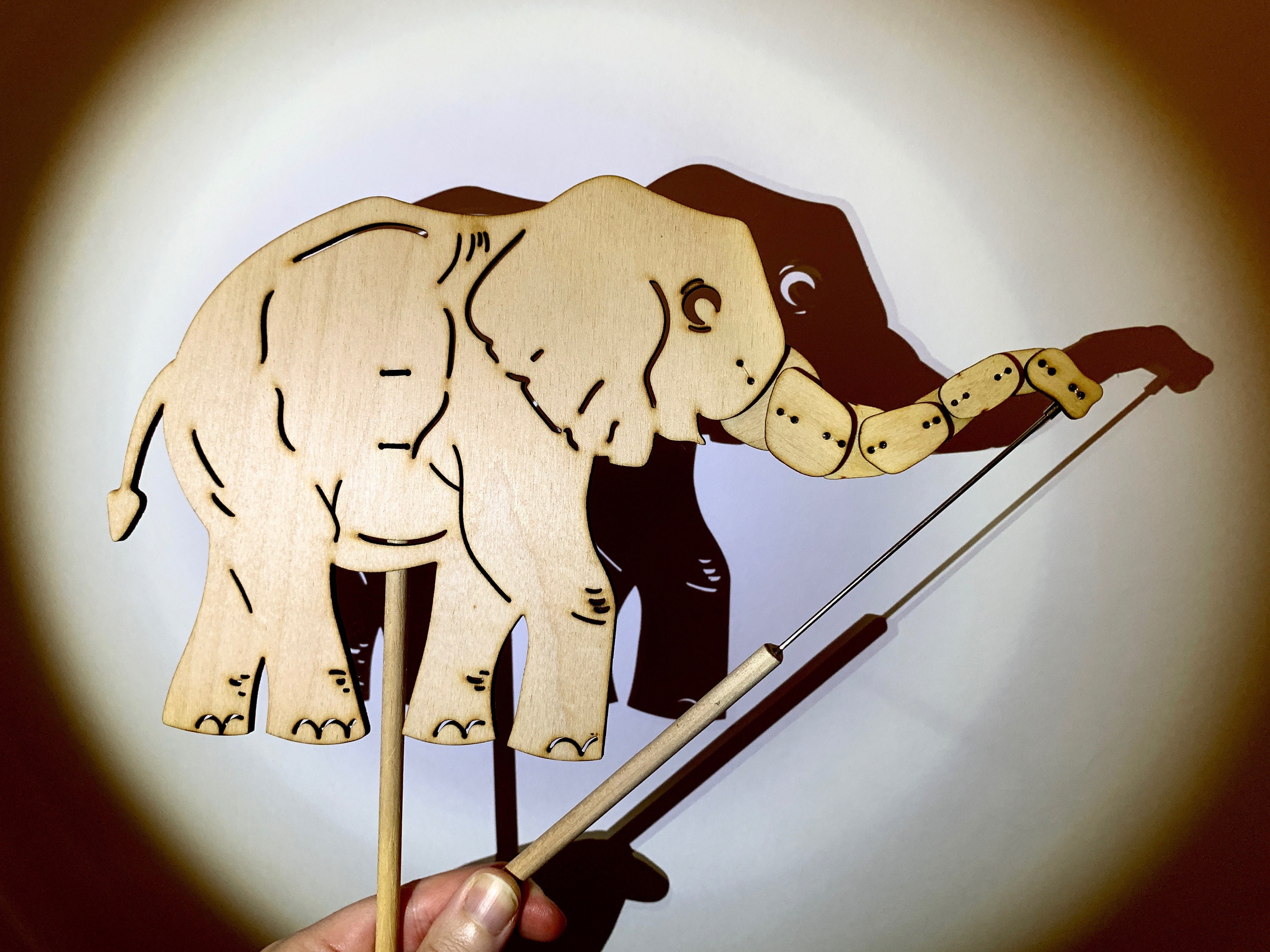 Elephant Shadow Puppet Wooden Laser Cut - Etsy