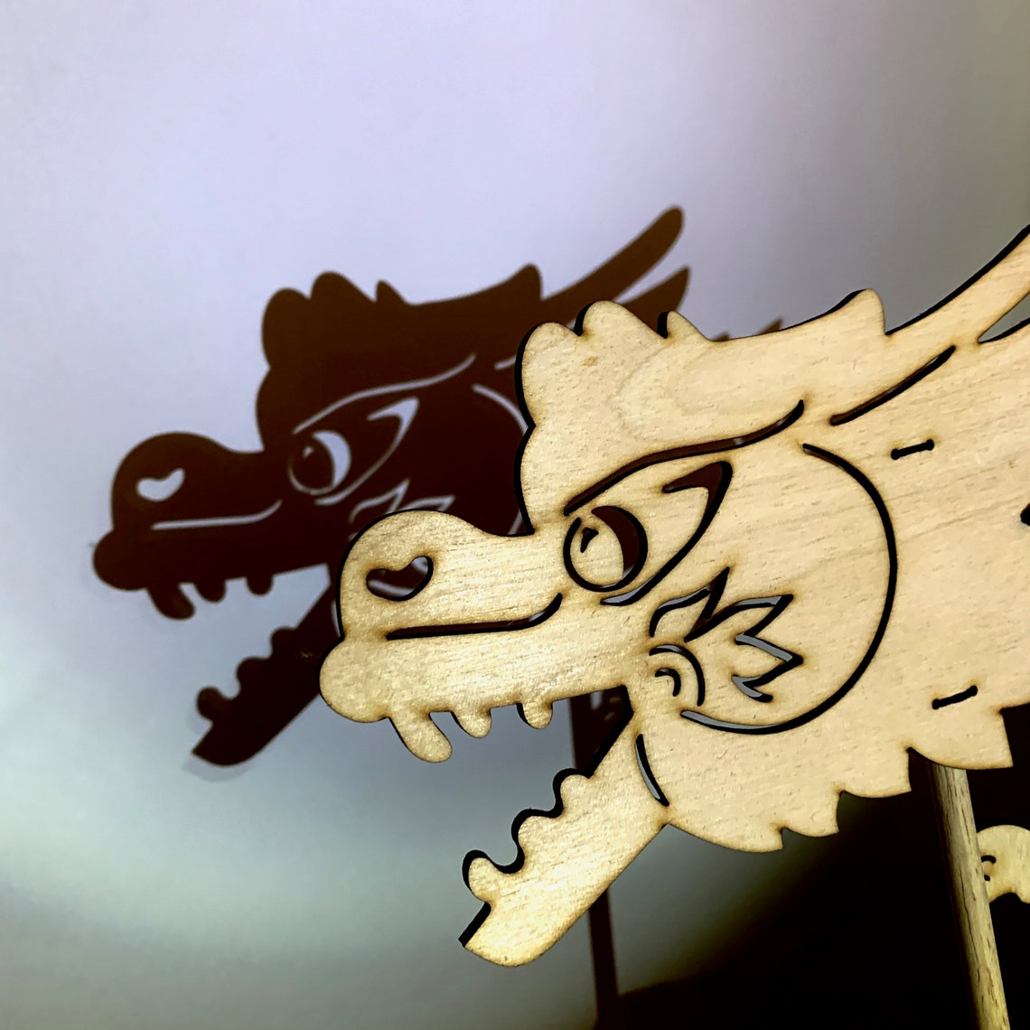 Chinese Dragon Shadow Puppet Wooden Laser Cut - Etsy