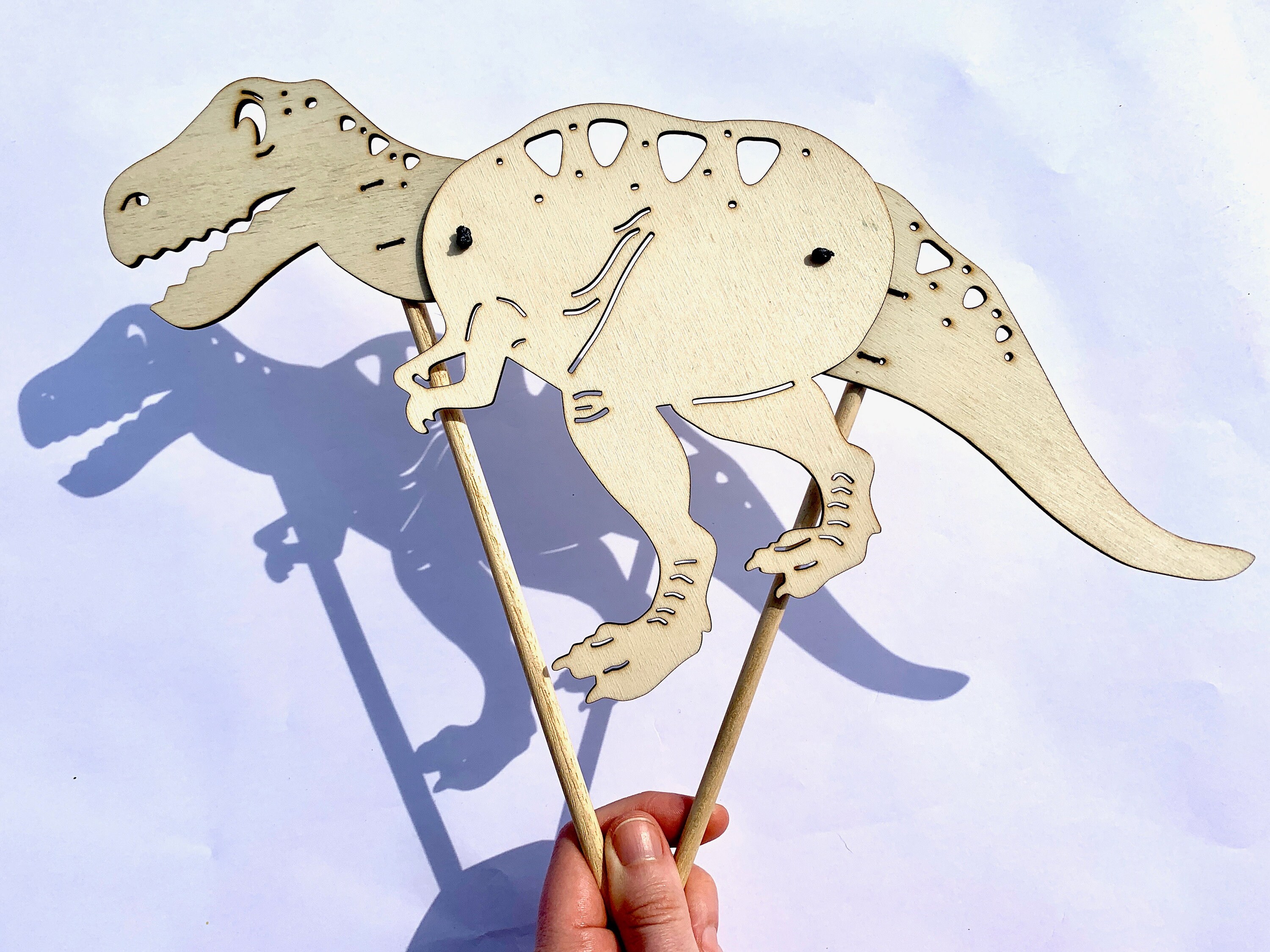T-rex Dinosaur Shadow Puppet, Wooden Laser Cut - Etsy