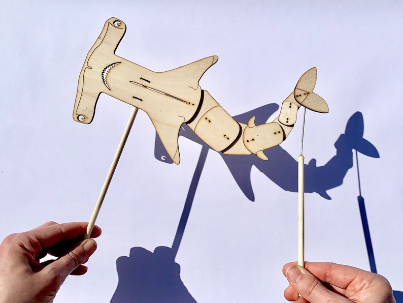 Hammerhead Shark Shadow Puppet, Wooden Laser Cut - Etsy