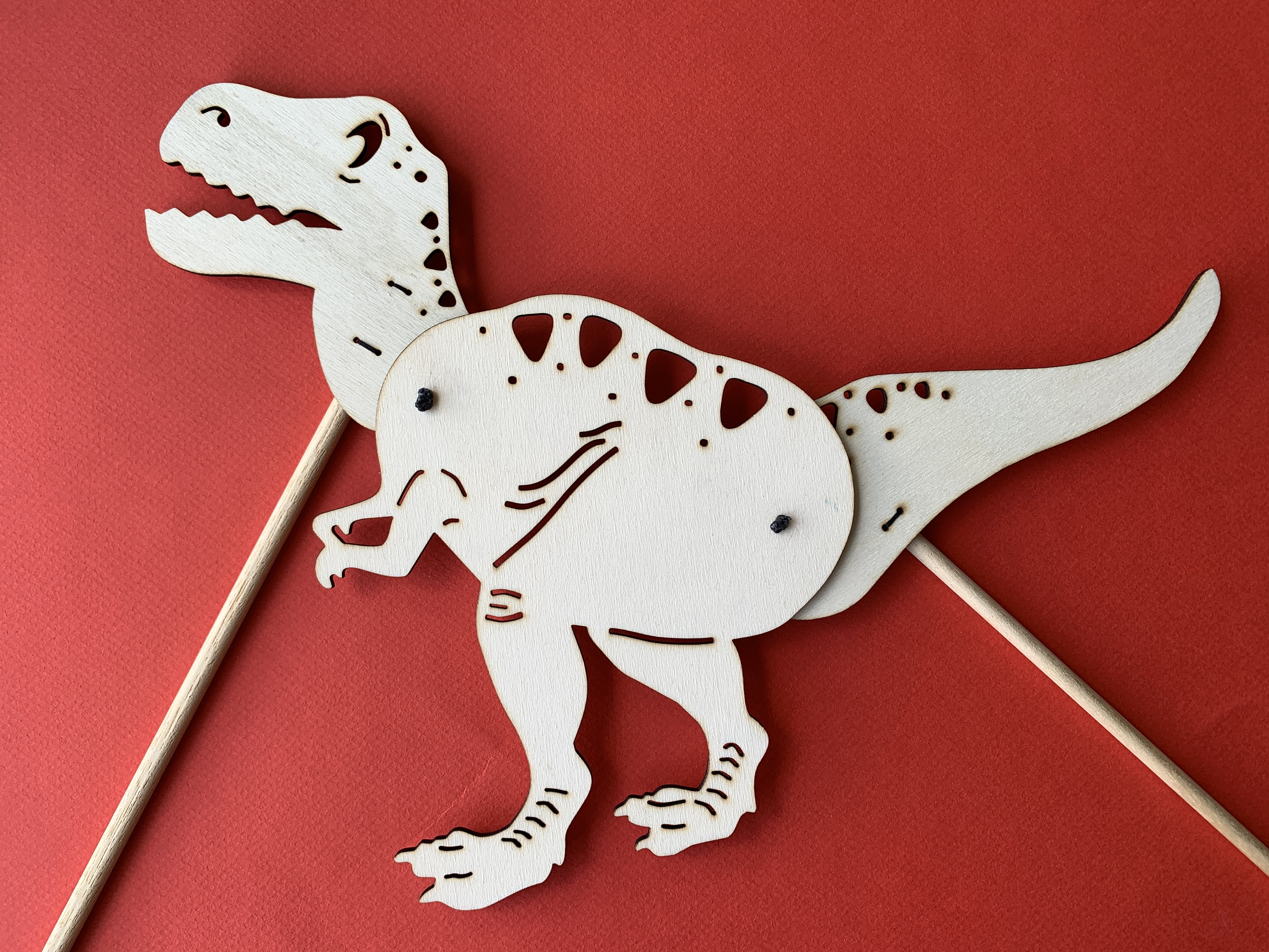 T-Rex Dinosaur Shadow Puppet Wooden Laser Cut | Etsy