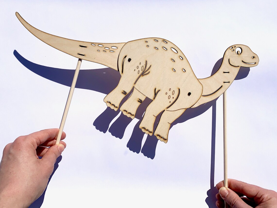 Brontosaurus Shadow Puppet Wooden Laser Cut - Etsy