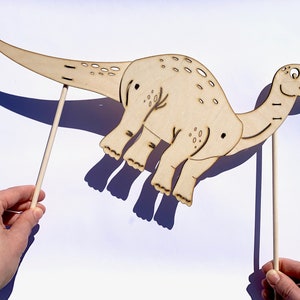 Brontosaurus Shadow Puppet, Wooden Laser Cut - Etsy