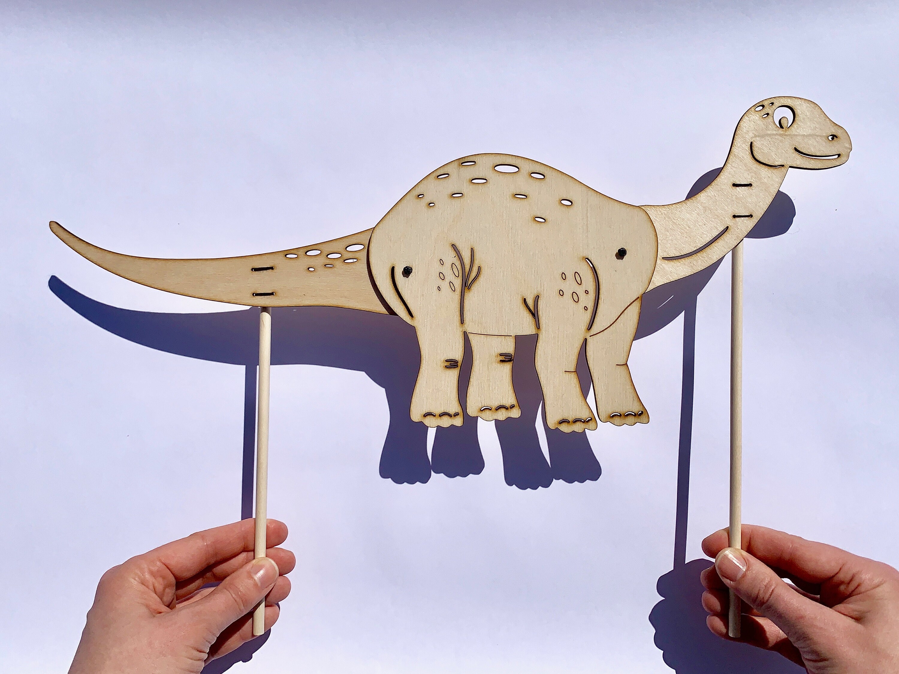 Brontosaurus Shadow Puppet, Wooden Laser Cut - Etsy