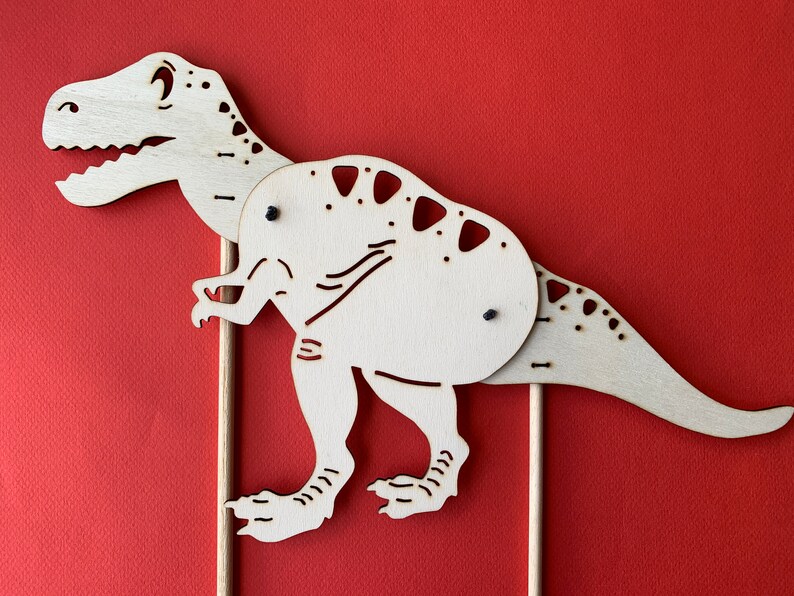 T-rex Dinosaur Shadow Puppet Wooden Laser Cut | Etsy