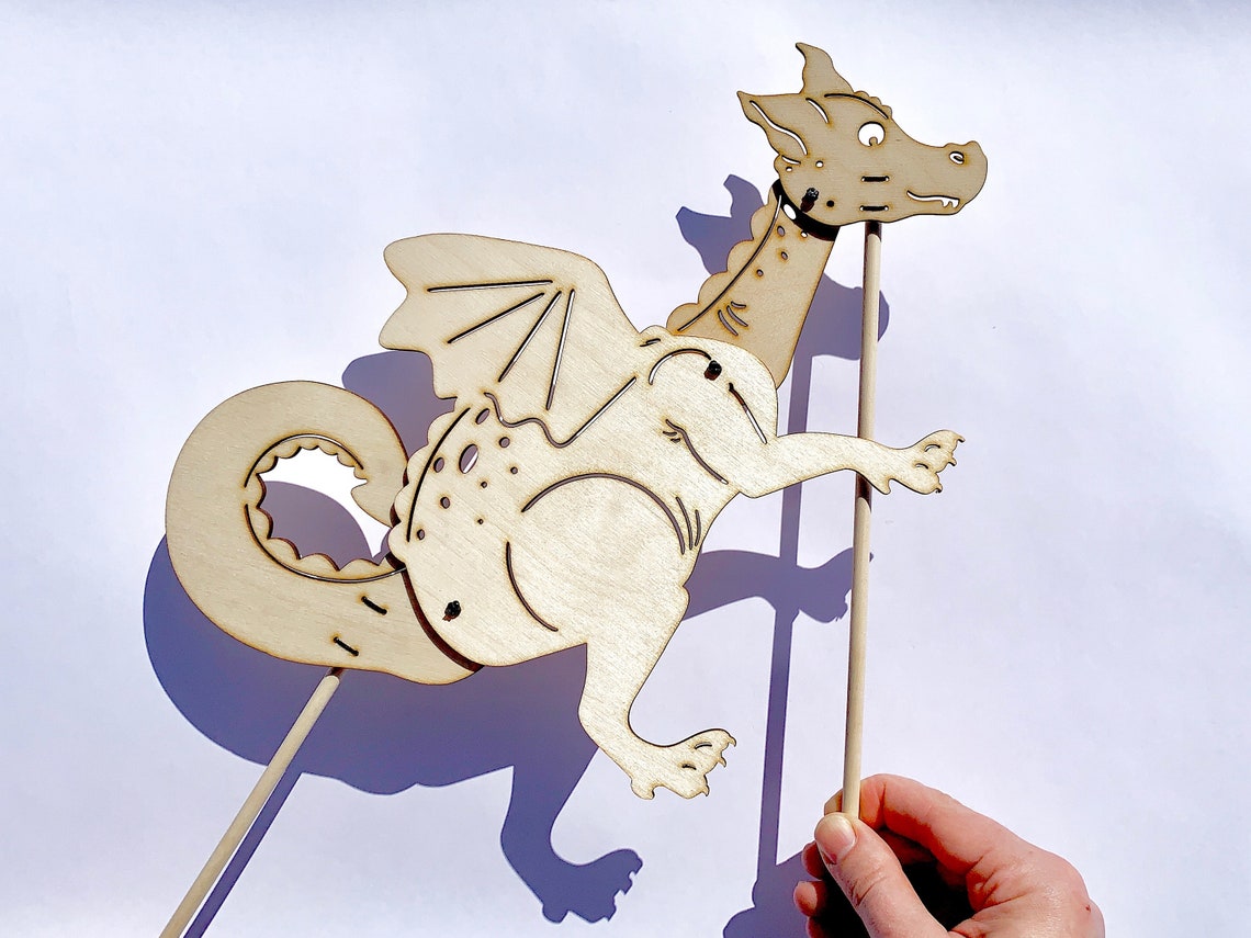 Dragon Shadow Puppet Wooden Laser Cut - Etsy