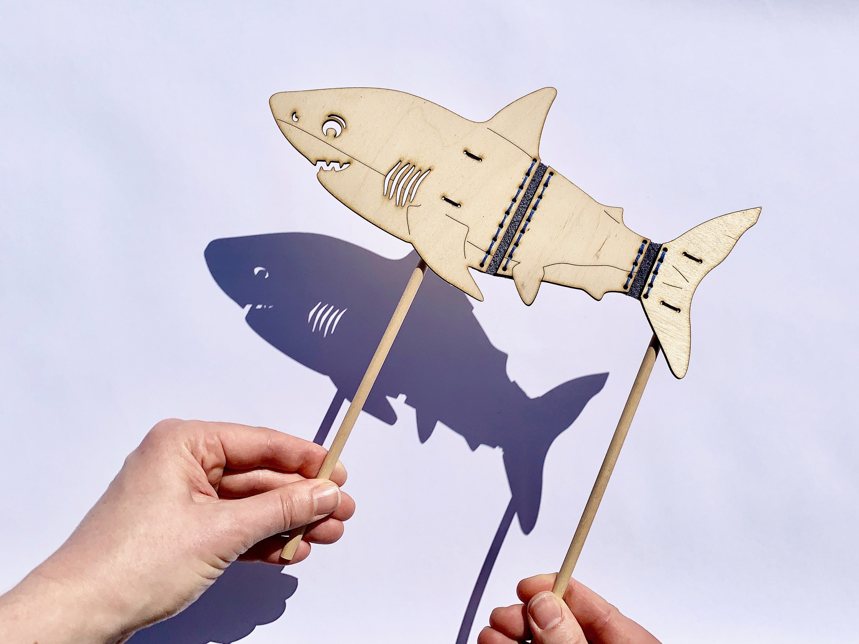Great White Shark Shadow Puppet, Wooden Laser Cut - Etsy