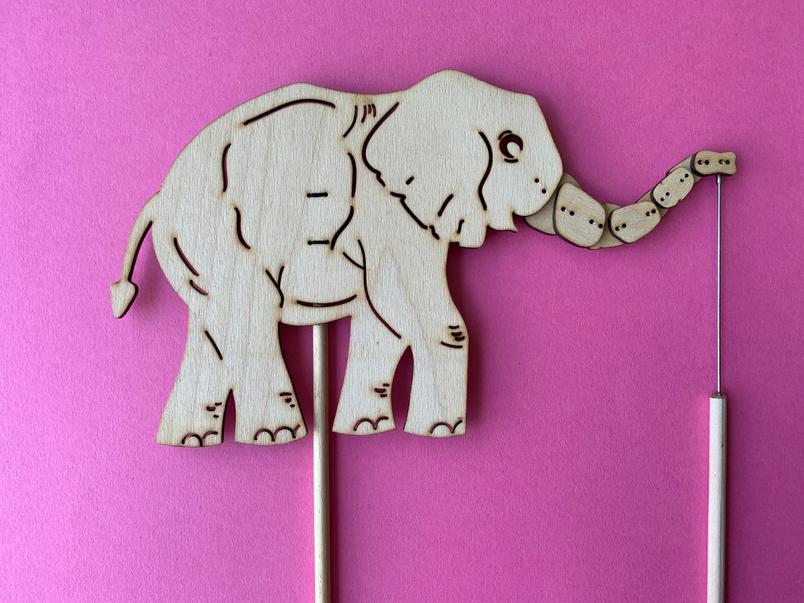 Elephant Shadow Puppet Wooden Laser Cut - Etsy