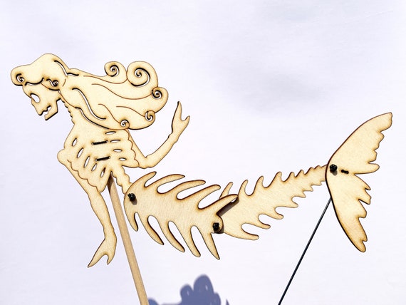 Skeleton Mermaid Shadow Puppet Wooden Laser Cut | Etsy