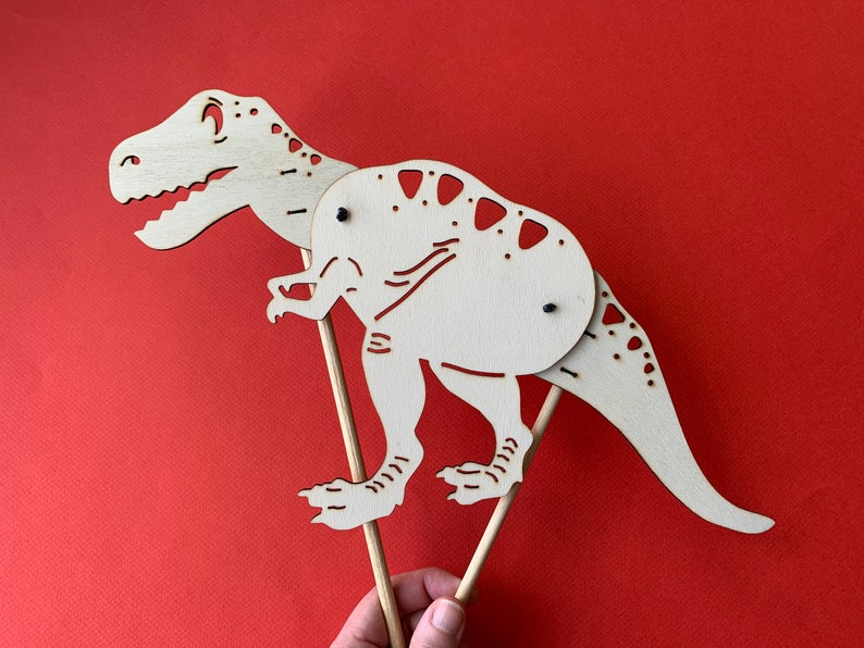 T-rex Dinosaur Shadow Puppet Wooden Laser Cut | Etsy