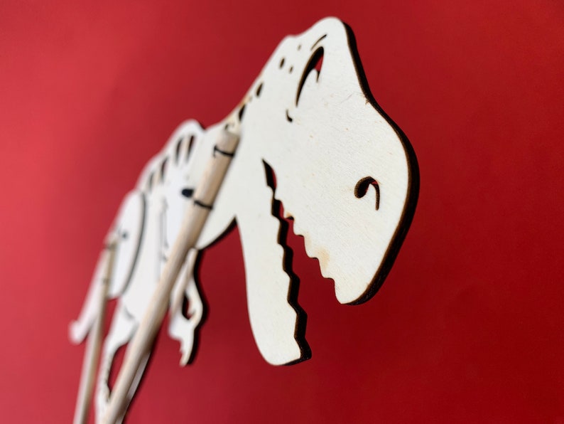T-rex Dinosaur Shadow Puppet, Wooden Laser Cut - Etsy