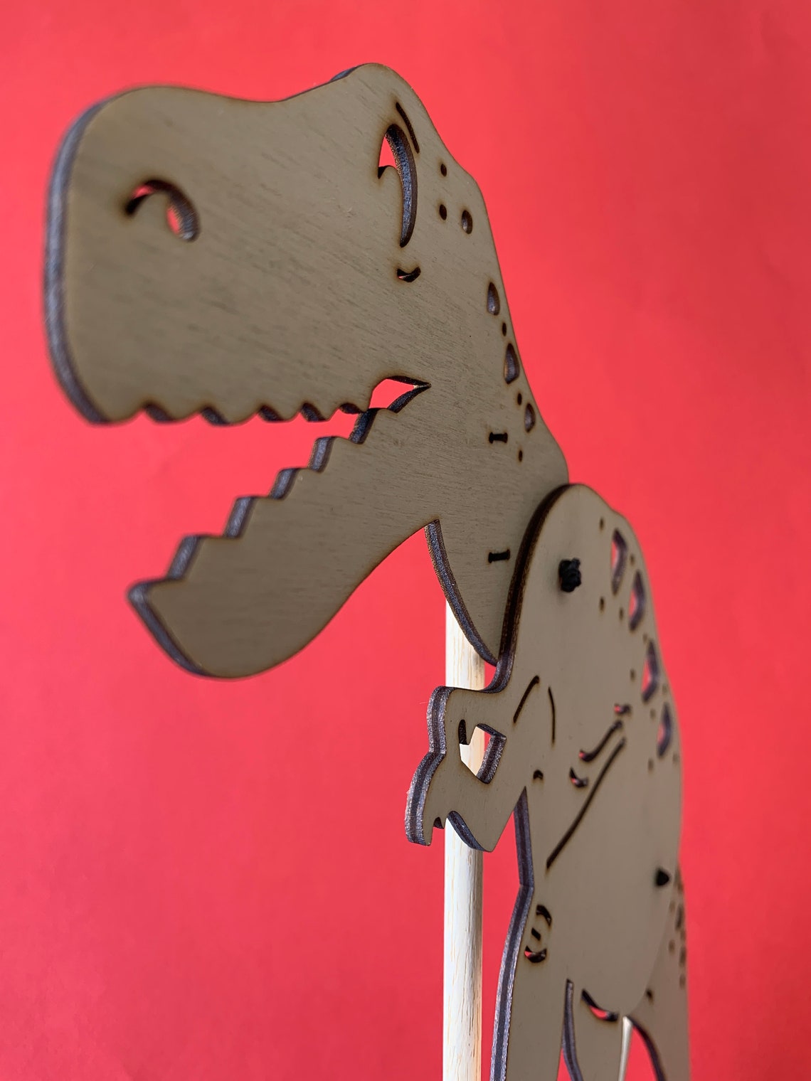 T-rex Dinosaur Shadow Puppet Wooden Laser Cut | Etsy