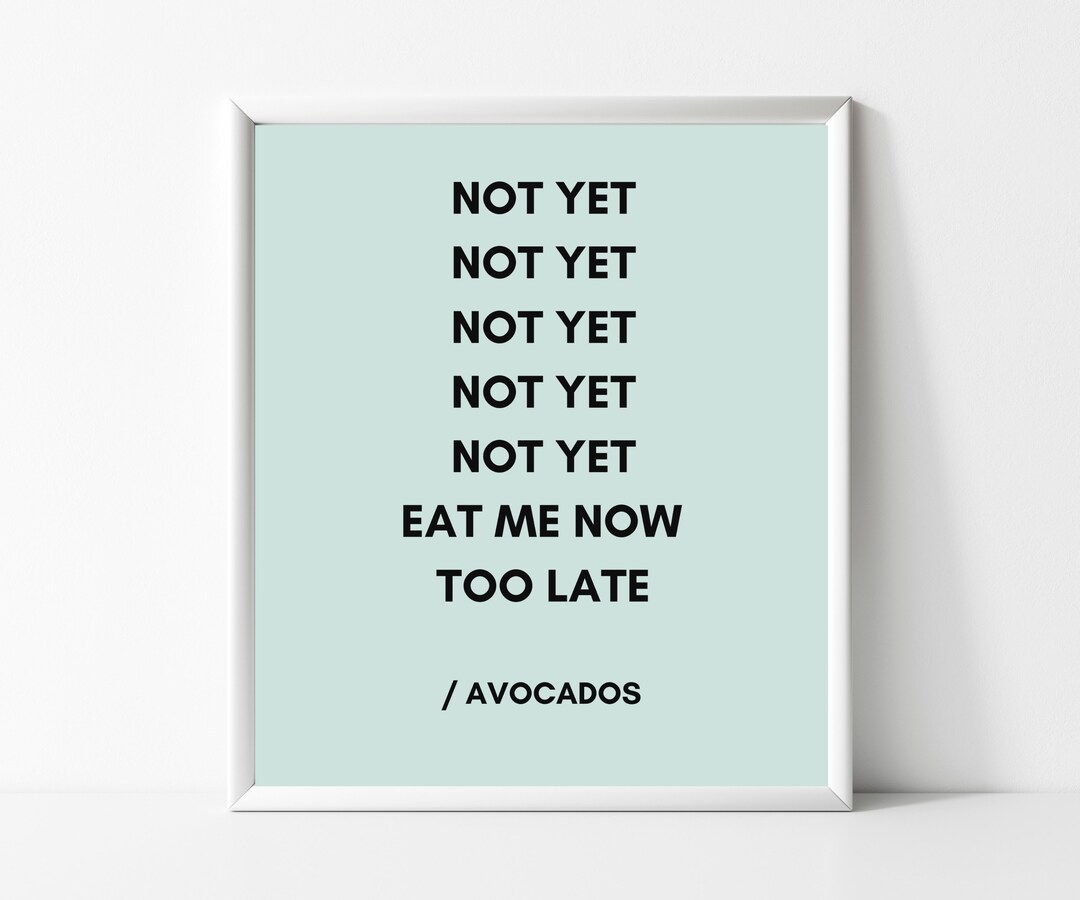 Funny Avocado Print, Kitchen Wall Art, Avocado Poster, Digital Print ...
