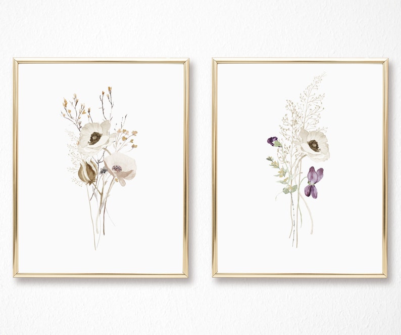 Set of 3 Wildflower Prints Floral Instant Art Printable - Etsy