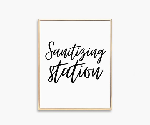Sanitizing Station Sign Printable Printable Sign Modern | Etsy