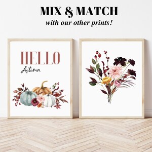 Autumn Print - Fall Print - Fall Decor - Floral Wall Print - Boho ...