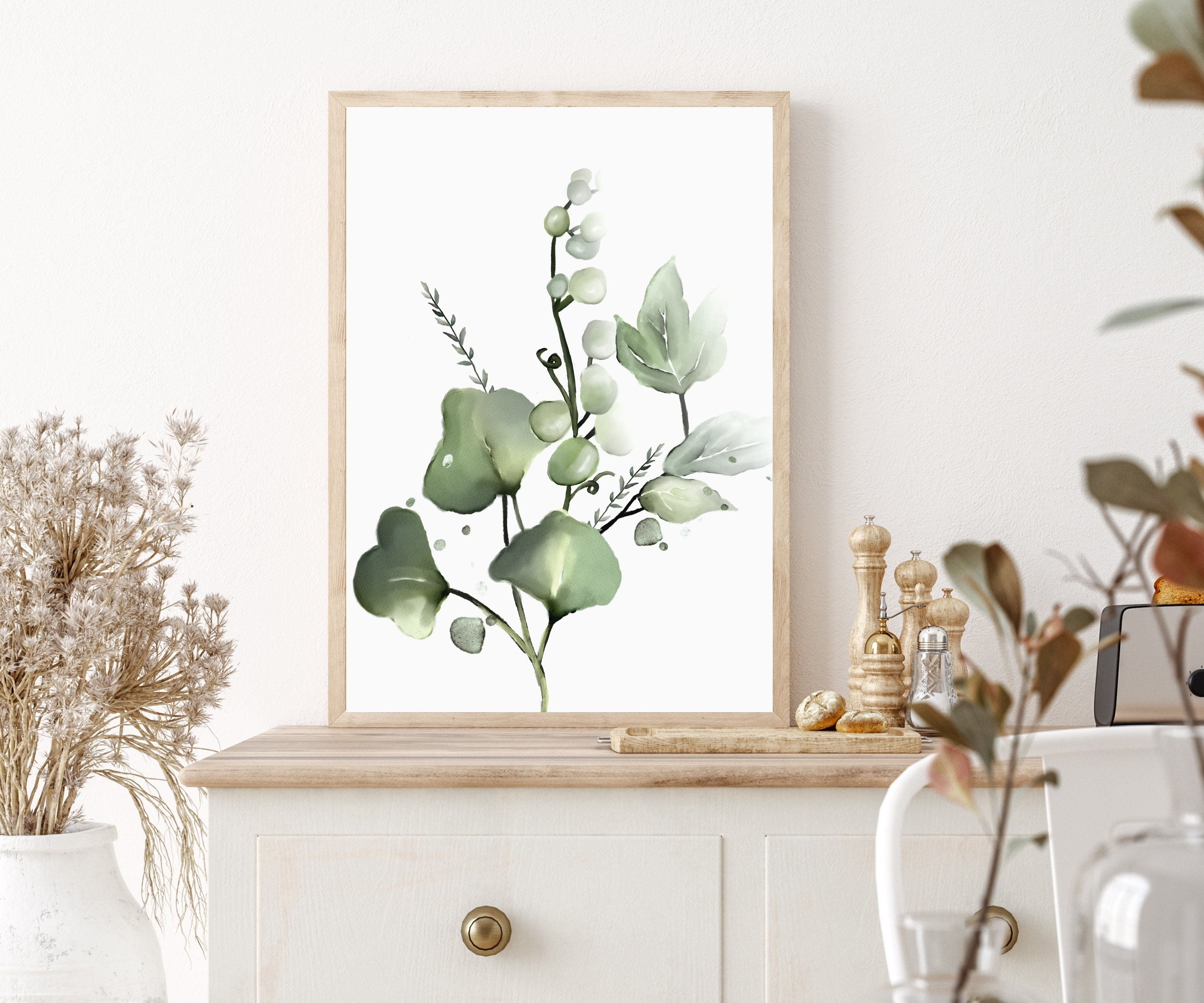 Greenery Printswall Art Decorgreeneryminimalistfarmhouse | Etsy