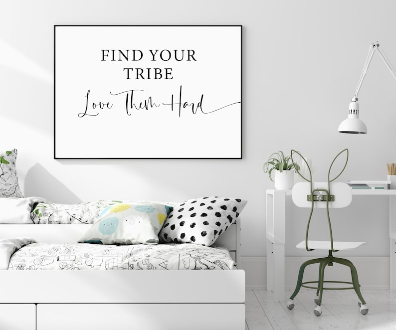 Find Your Tribe Love Them Hard Motivational Poster - Etsy