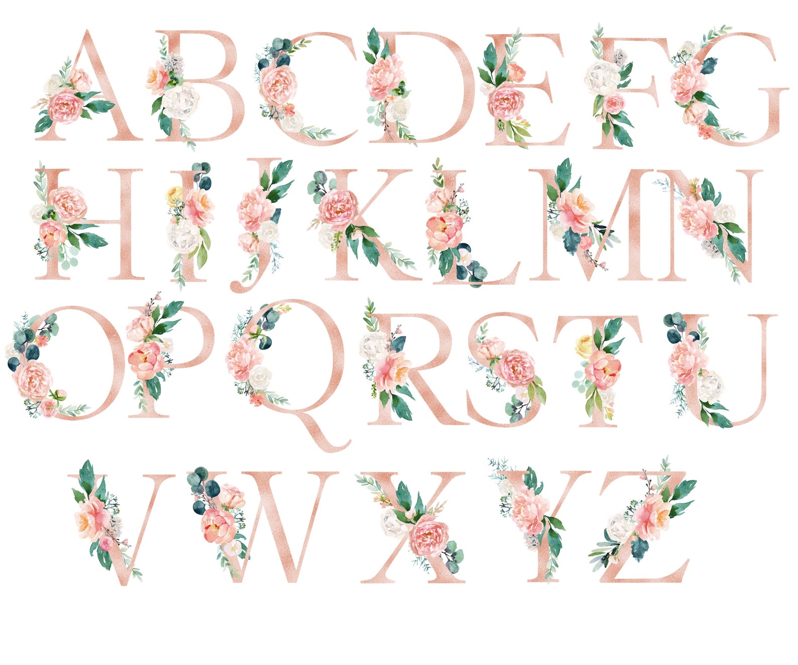 Personalised Floral Initial Print Nursery Decor New Baby | Etsy