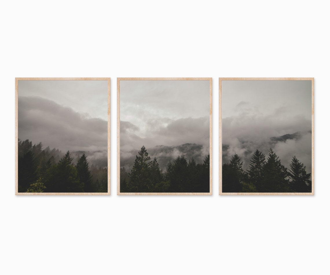 Set of 3 Forest Prints Home Decor Print Mountain Print - Etsy