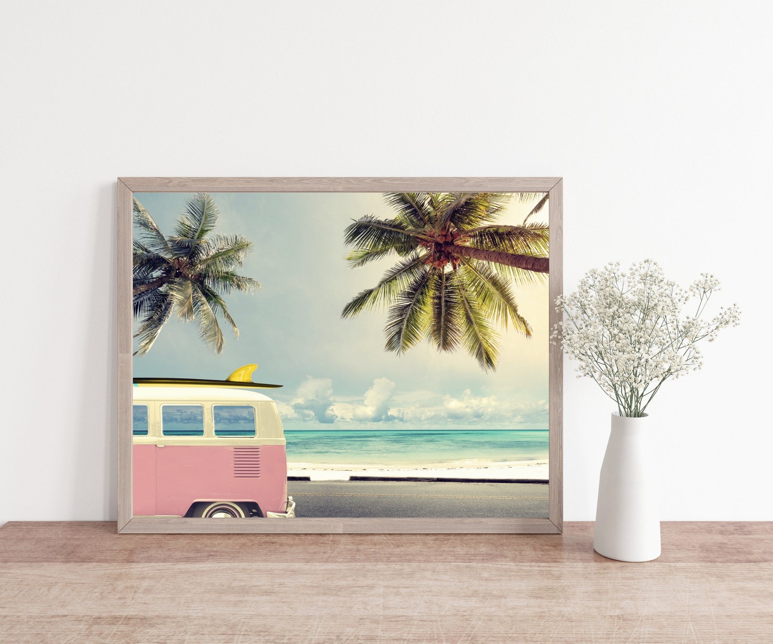 Retro Surf by the Sea Retro Surf Van Print Printable Beach - Etsy