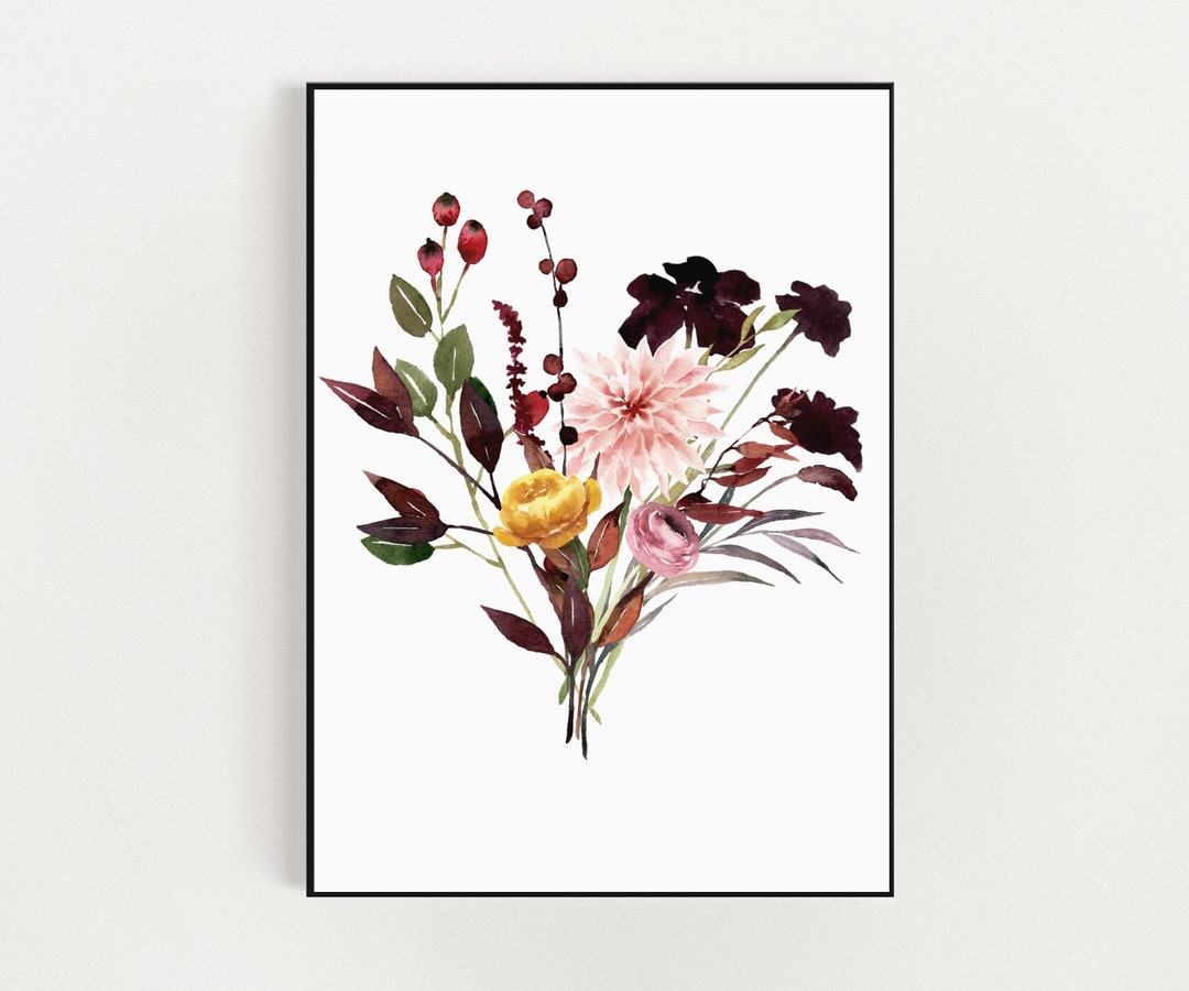 Autumn Print - Fall Print - Fall Decor - Floral Wall Print - Boho ...