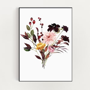 Autumn Print - Fall Print - Fall Decor - Floral Wall Print - Boho ...
