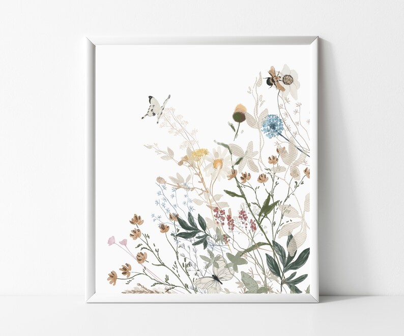 Wildflower Print Floral Instant Art Printable Wall Decor - Etsy