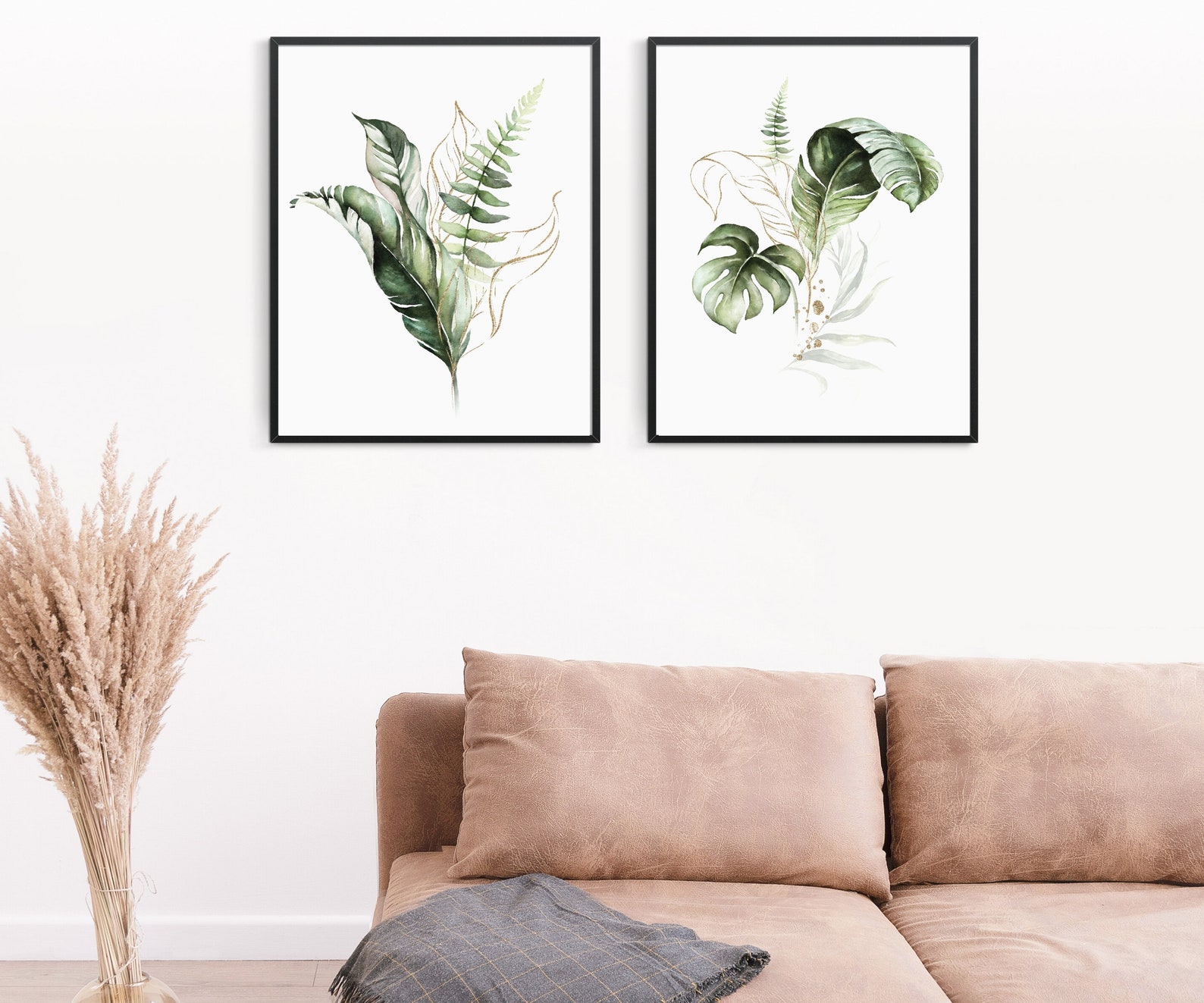 Set of 3 Botanical Prints Botanical Fern Print Monstera Wall - Etsy