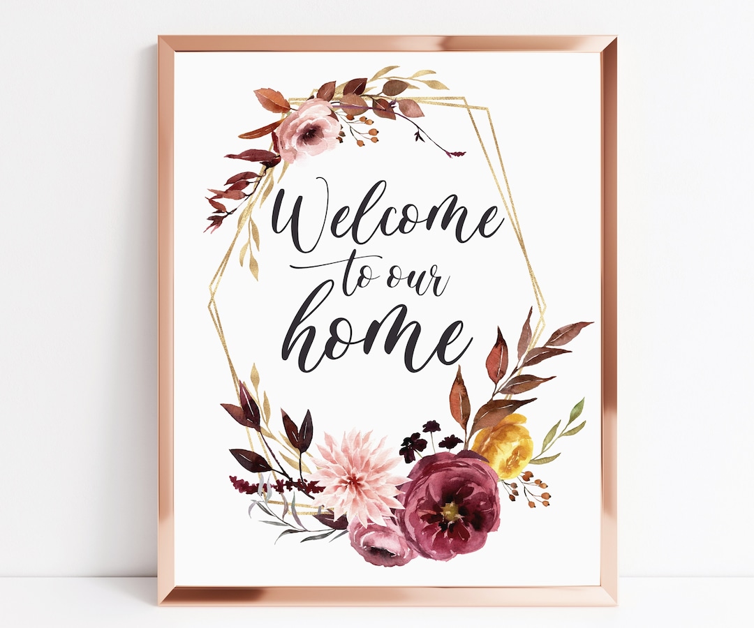 Welcome Home Floral Print: Boho Farmhouse Fall Decor (digital Download ...