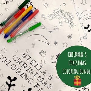 11 Print at Home Children Coloring Pages, Personalized Christmas ...