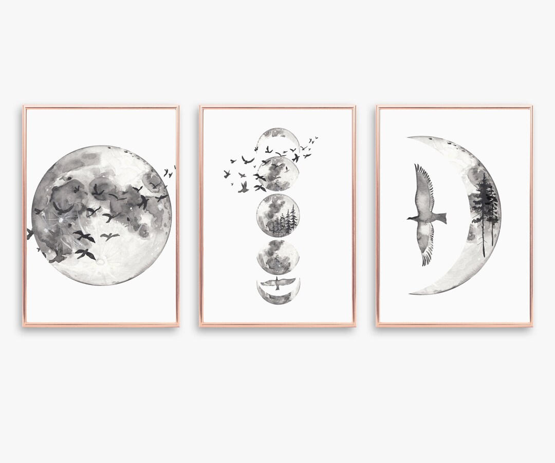 Lunar Phase Art Prints: Celestial Moon Decor (digital Download) - Etsy