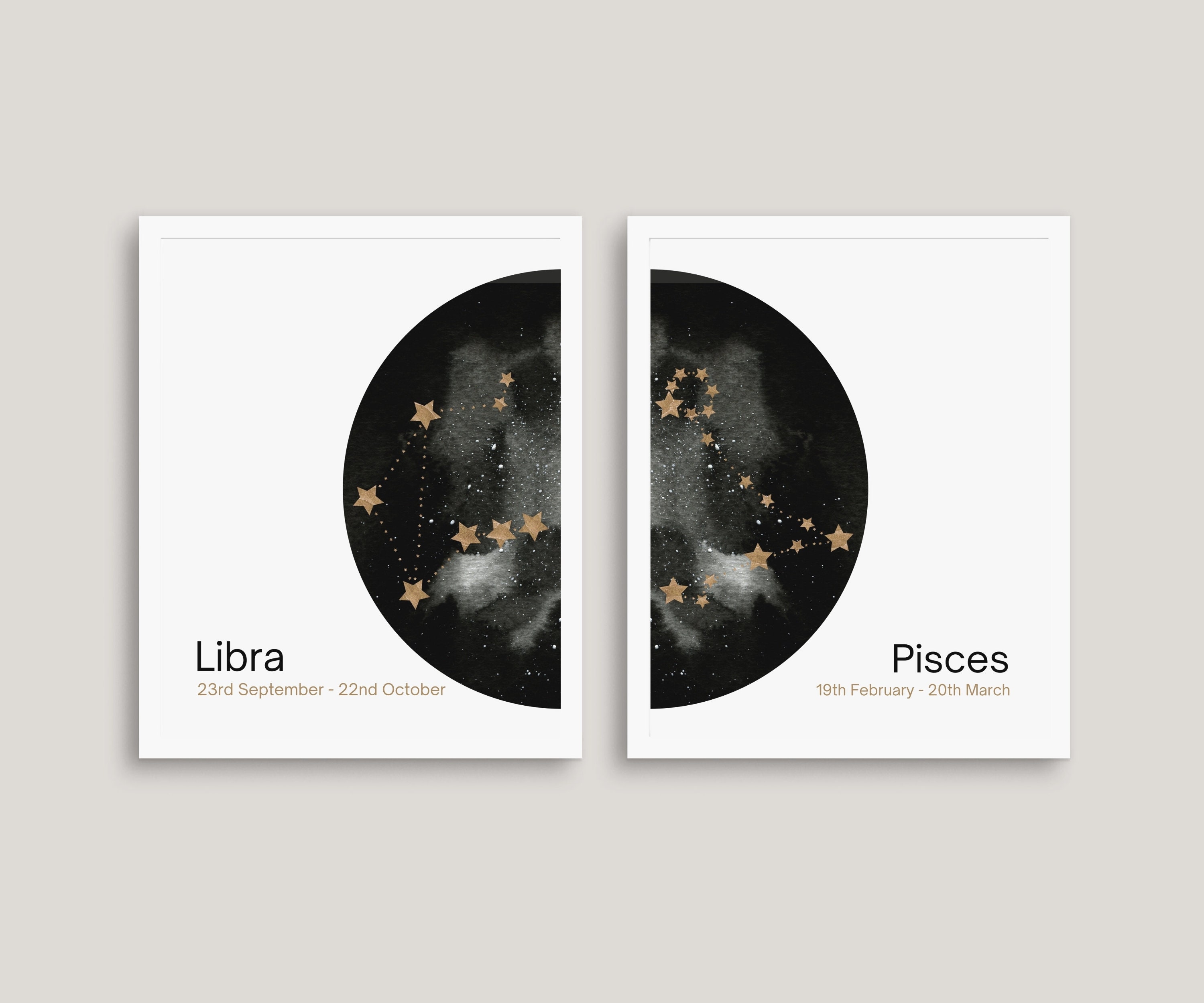 Personalized Couples Horoscope Print: Celestial Zodiac Wall Decor ...