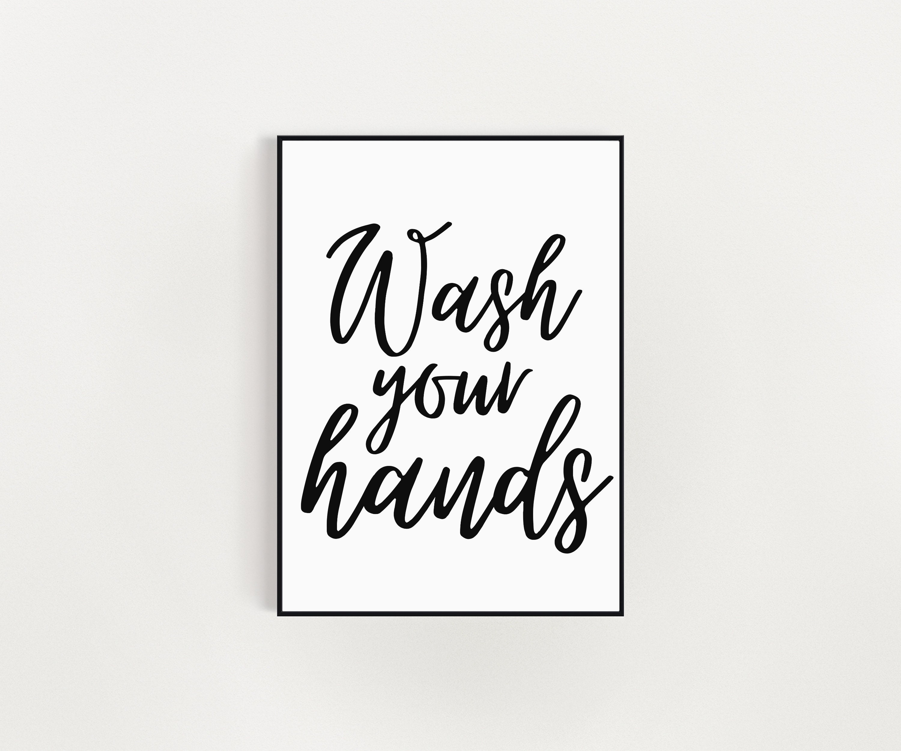 Wash Your Hands Bathroom Printable Bathroom Sign Home | Etsy