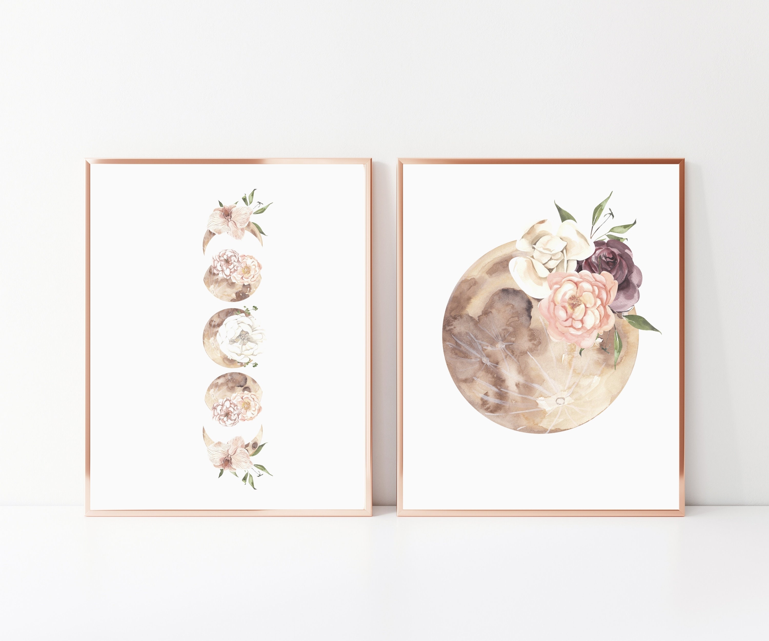 Lunar Phase Moon Print Home Decor Nursery Poster Printable - Etsy