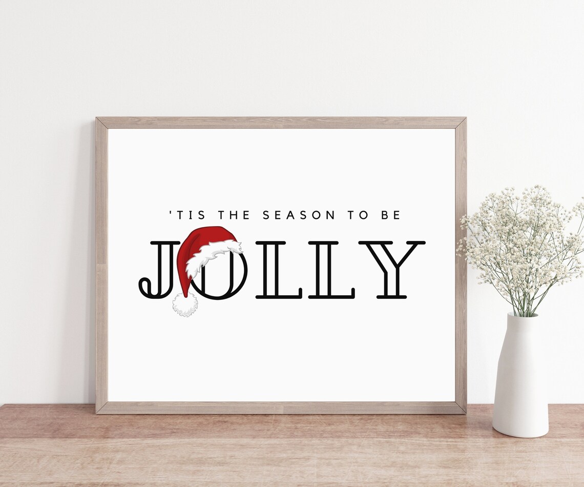 Santa Print Christmas Wall Decor Christmas Printable Cute | Etsy