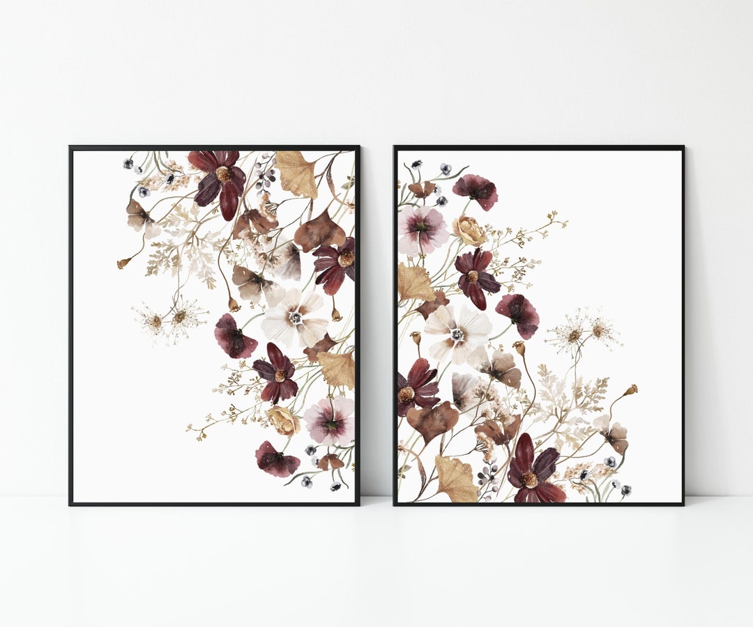 Poppy Barley Wildflower Print - Floral Instant Art - Printable Wall ...