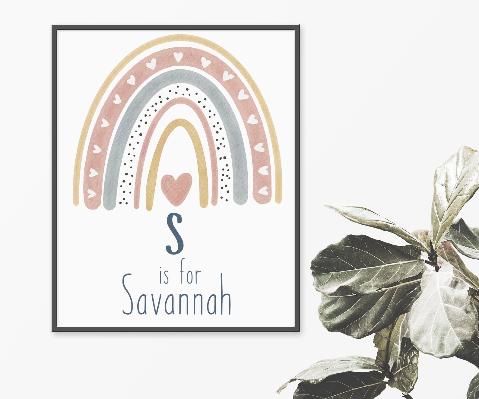 Personalised Nursery Initial Print Nursery Decor New Baby - Etsy