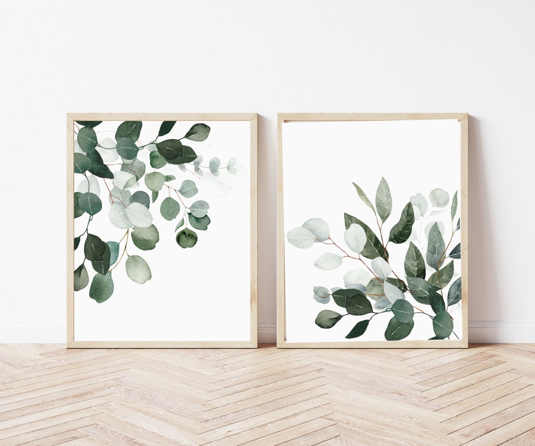Set of 2 Greenery Prints - Botanical Wall Art - Farmhouse Decor - Home ...