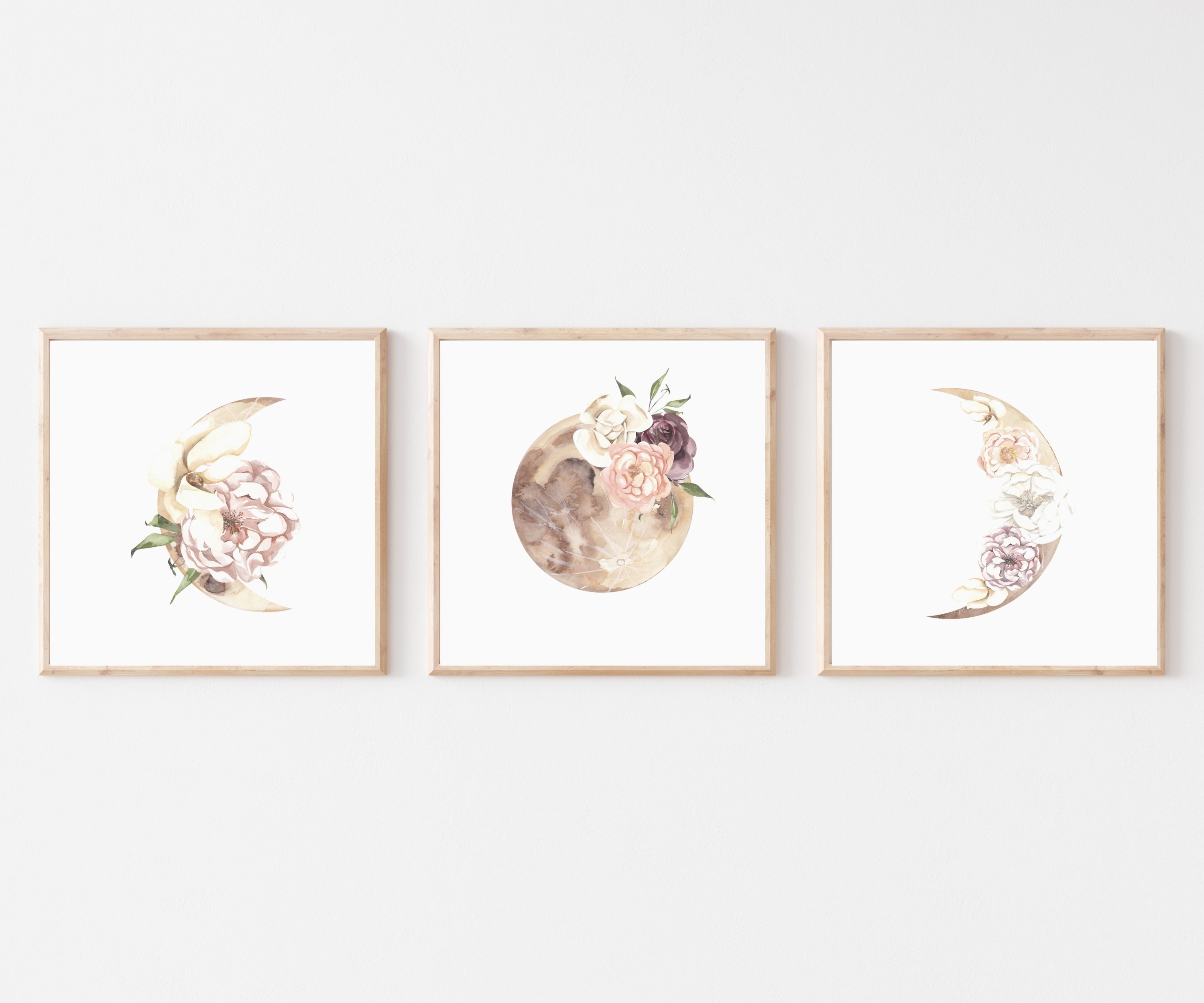 Lunar Phase Moon Print Home Decor Nursery Poster Printable - Etsy