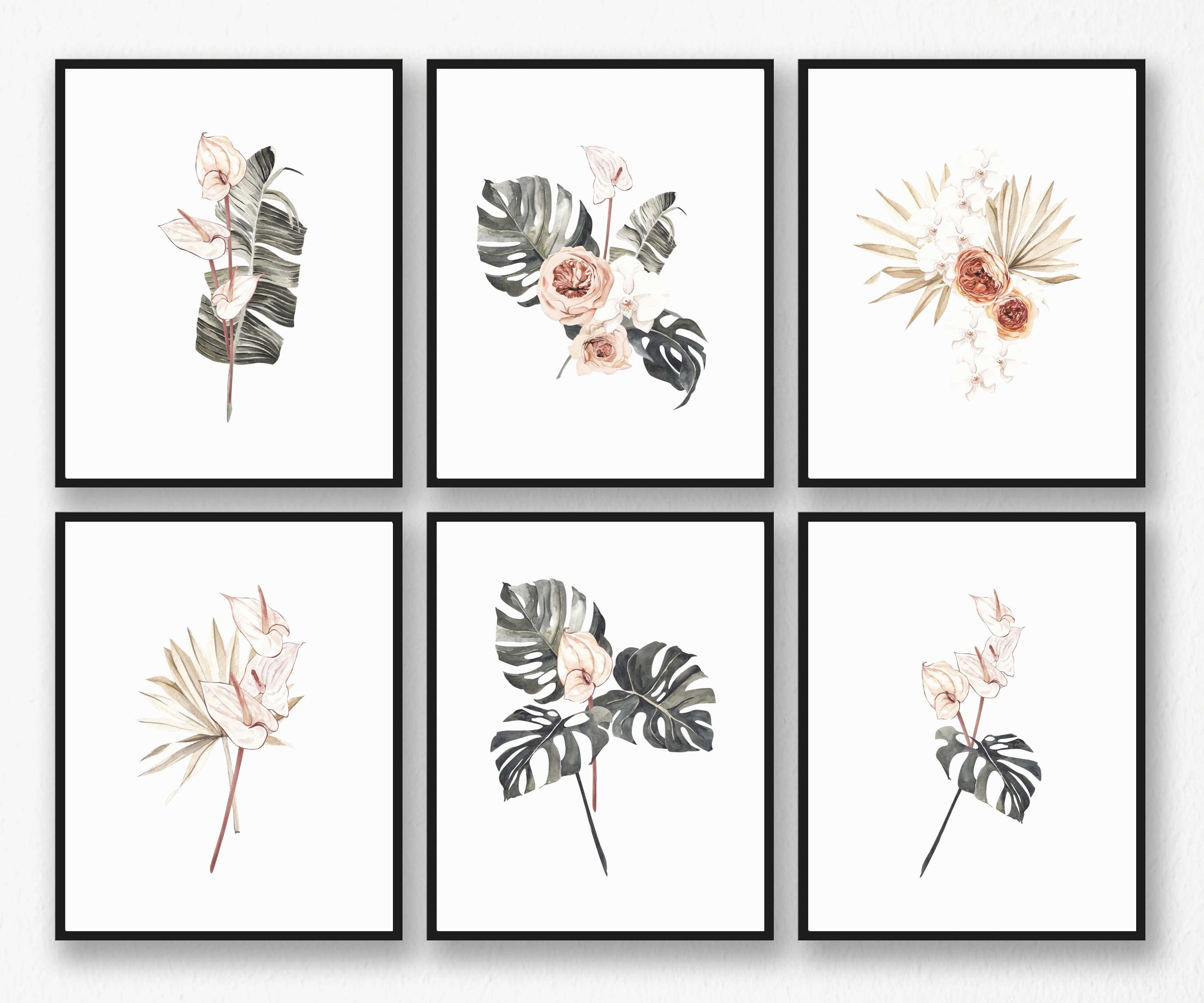 Set of 6 Botanical Prints Terra Cotta Print Plant Print Home | Etsy