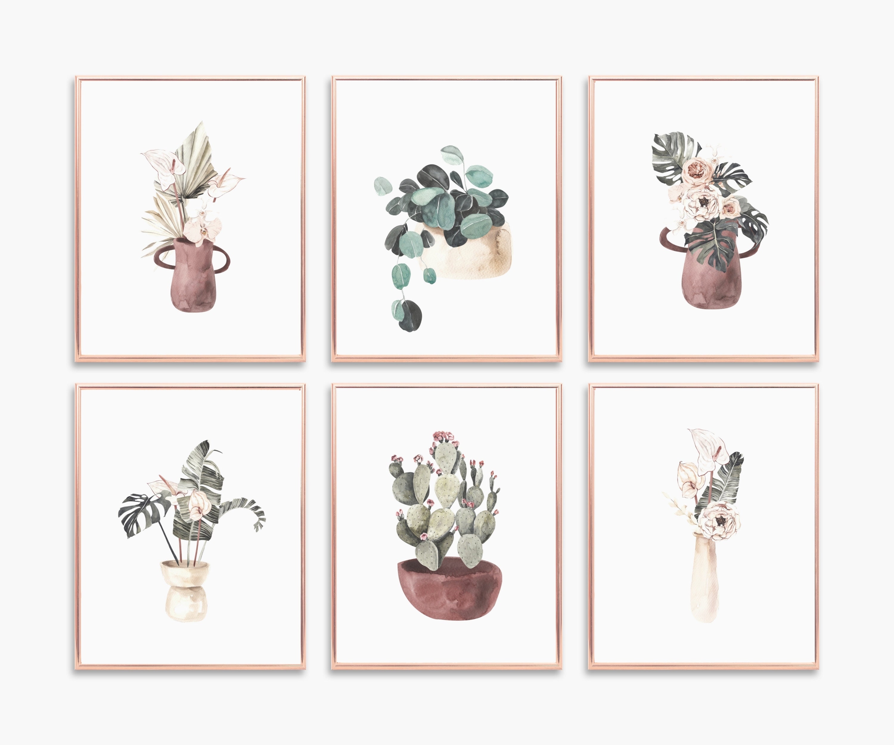 Set of 6 Wall Art Decor Flower Prints Farmhouse Wall Decor - Etsy