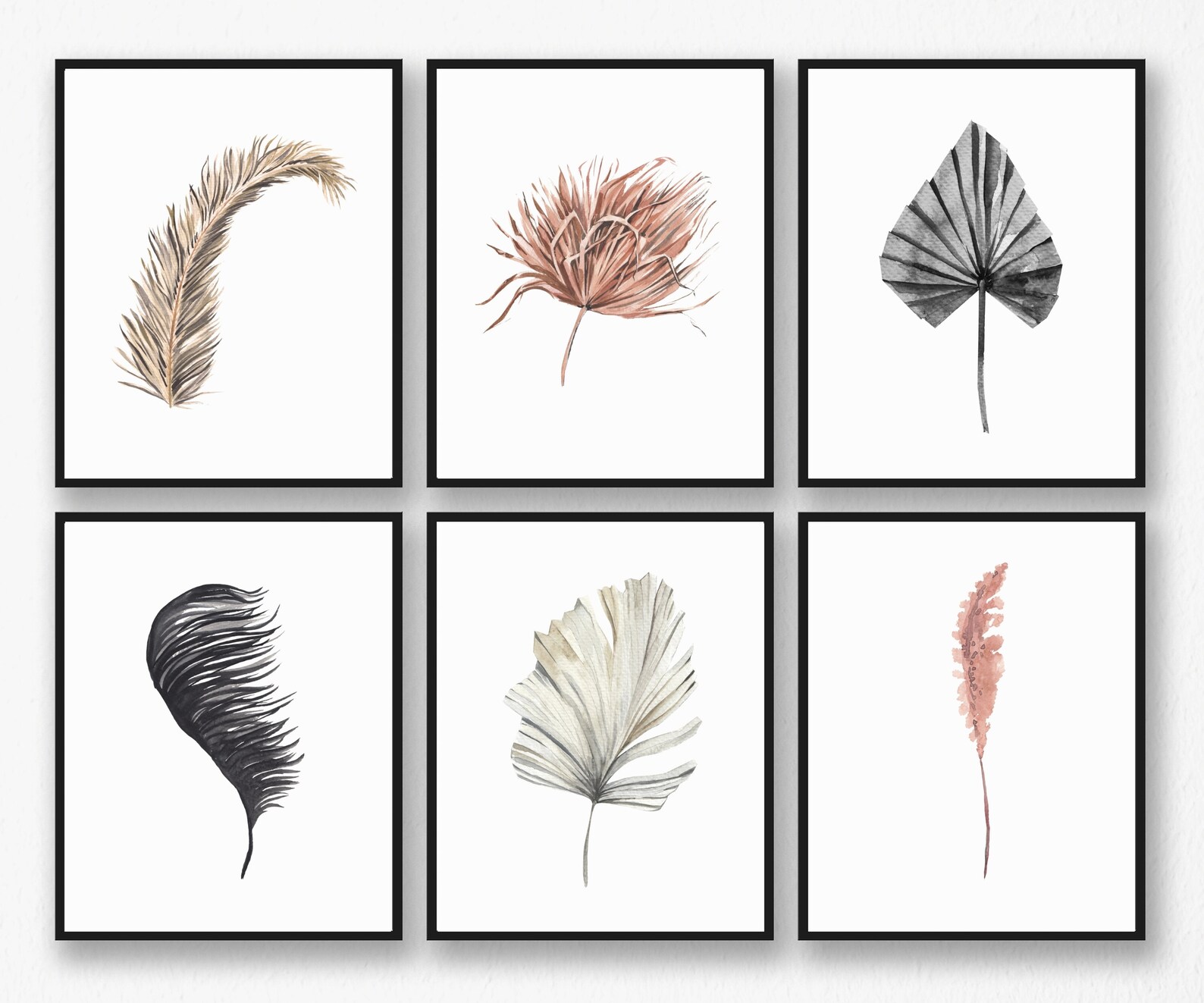 Set of 6 Botanical Prints Jungle Print Set Plant Print Home | Etsy