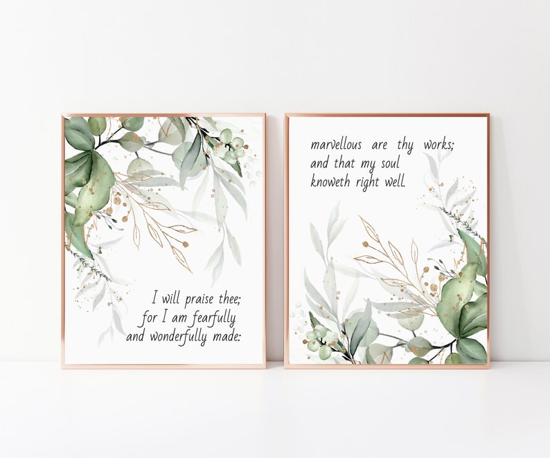 Bible Verse Printable - Psalm 139:14 - Scripture Wall Art - Bible Verse ...