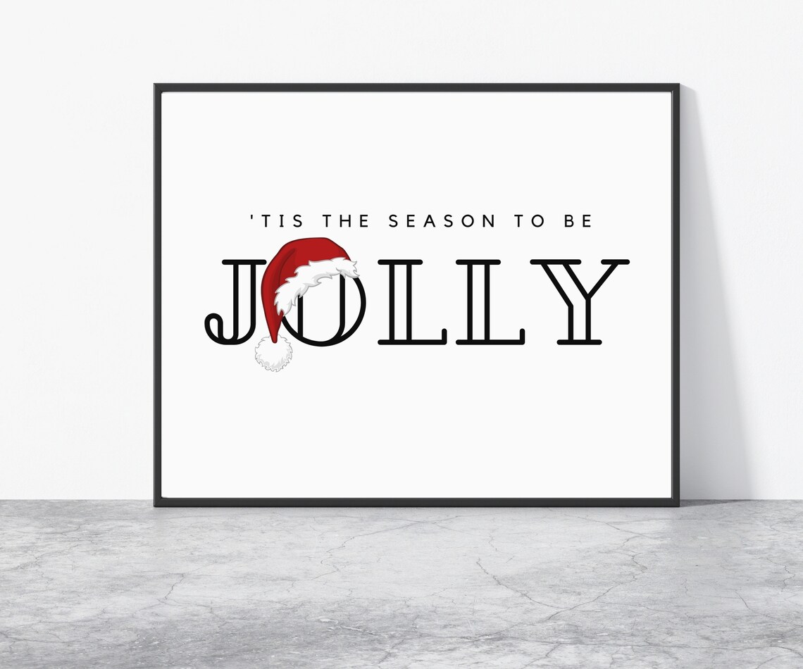 Santa Print Christmas Wall Decor Christmas Printable Cute | Etsy