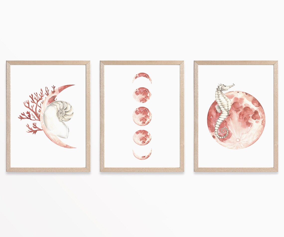 Lunar Phase Moon Print Home Decor Nursery Poster Printable - Etsy