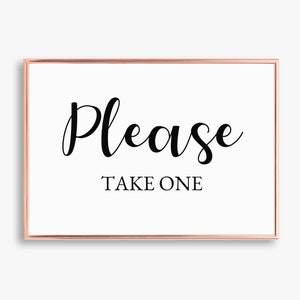 Wedding Sign - Please Take One Sign Printable - Wedding Printable ...