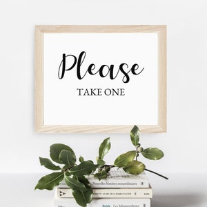 Wedding Sign - Please Take One Sign Printable - Wedding Printable ...