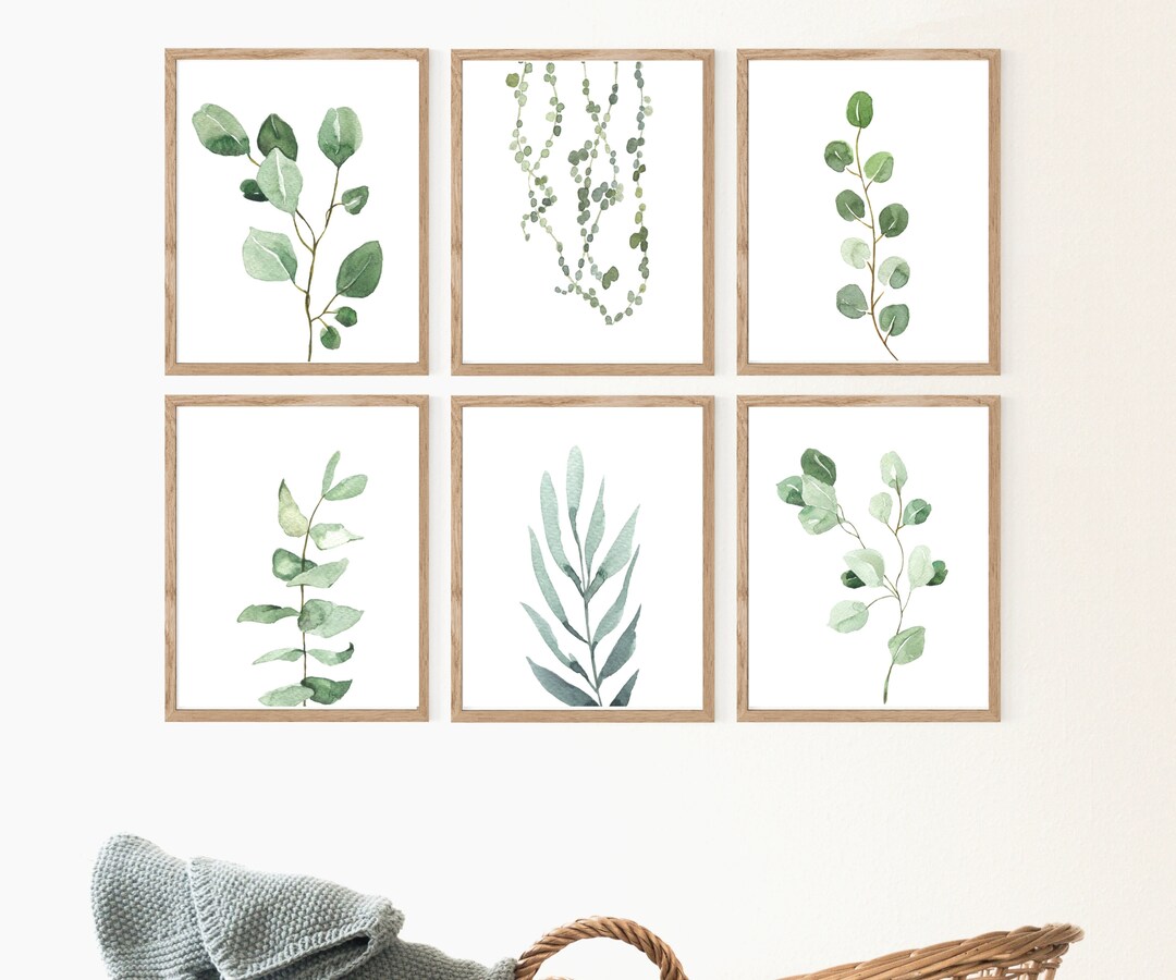 Set of 6 Prints,wall Art Decor,greenery,watercolor,farmhouse Decor,home ...